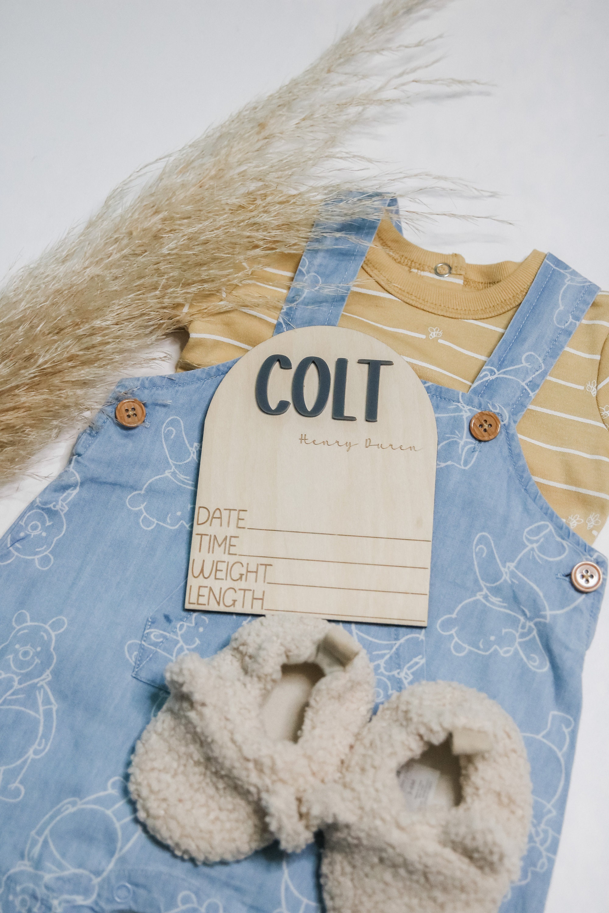 Baby Announcement Sign With Birth Stats Wood Sign for Name Reveal Baby ...