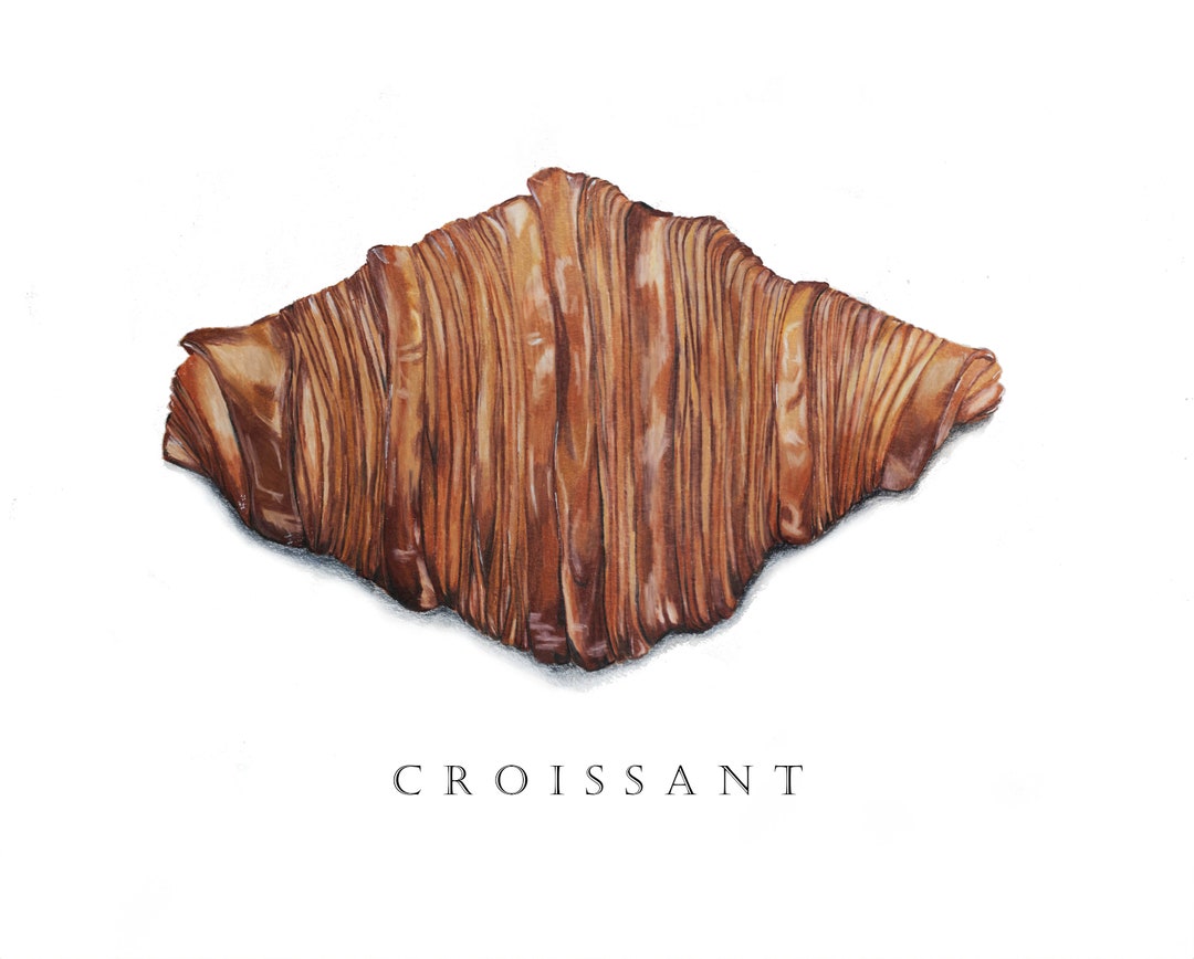 Hand Draw Croissant Art - Etsy