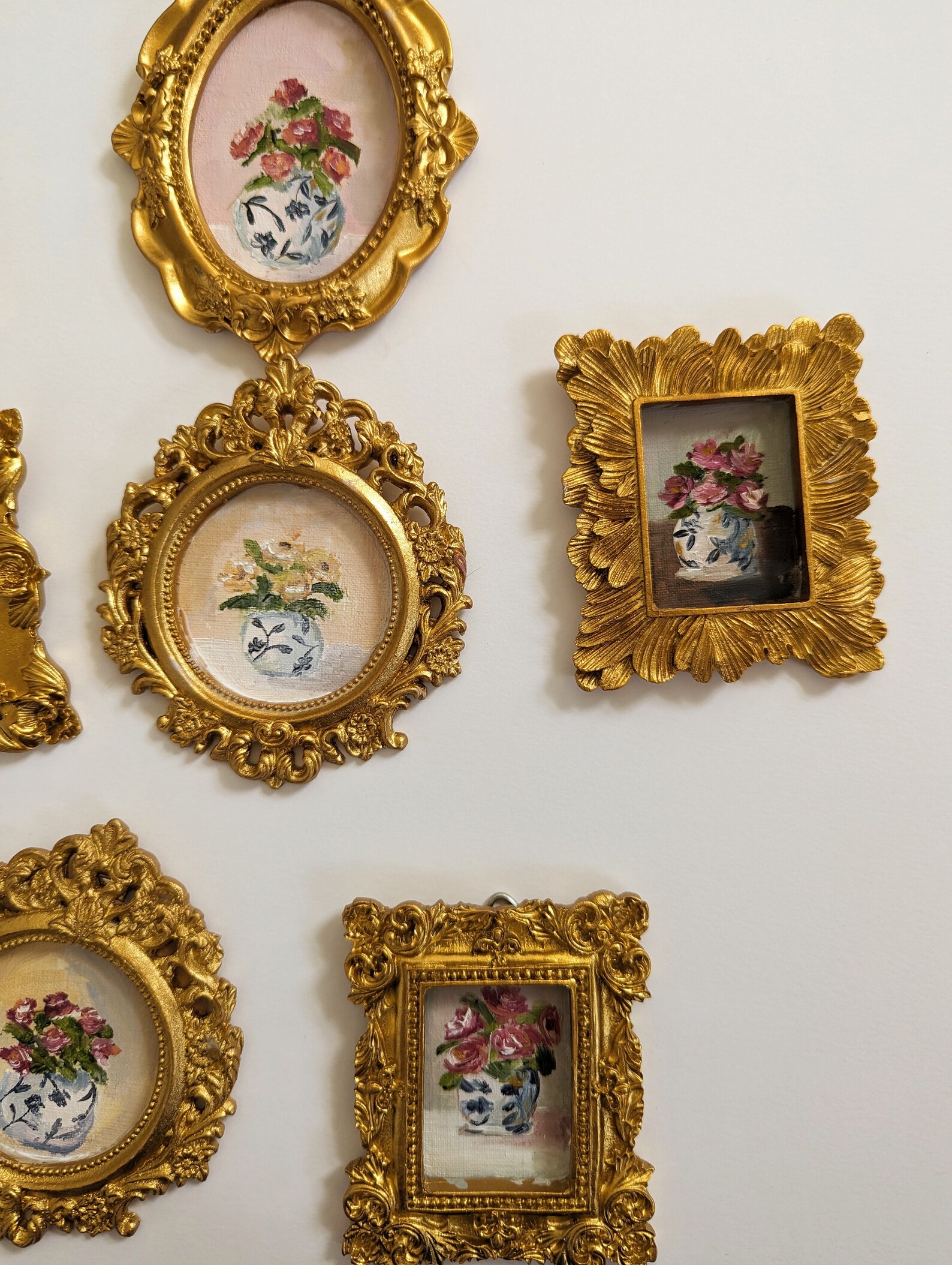 Mini Oil Paintings, Framed Original Oil Paintings, Cut Garden ...