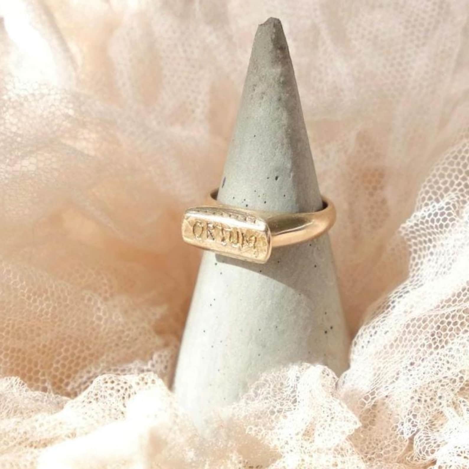 Latin Text Signet Ring - Etsy