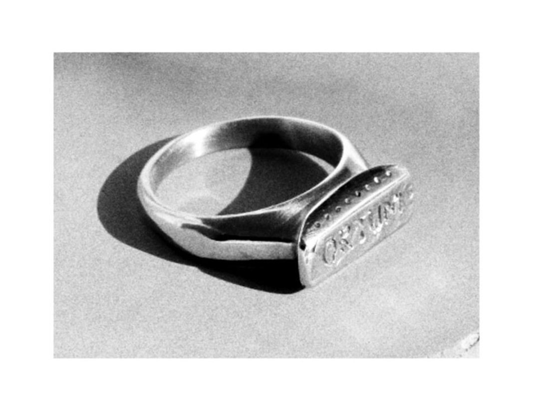 Latin Text Eco Silver Signet Ring - Etsy