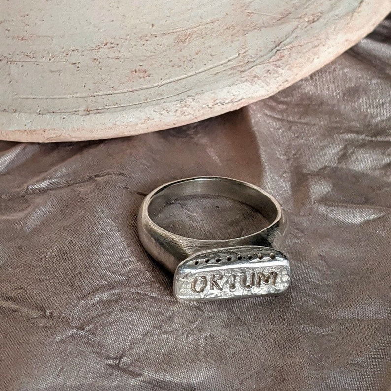 Latin Text Signet Ring - Etsy