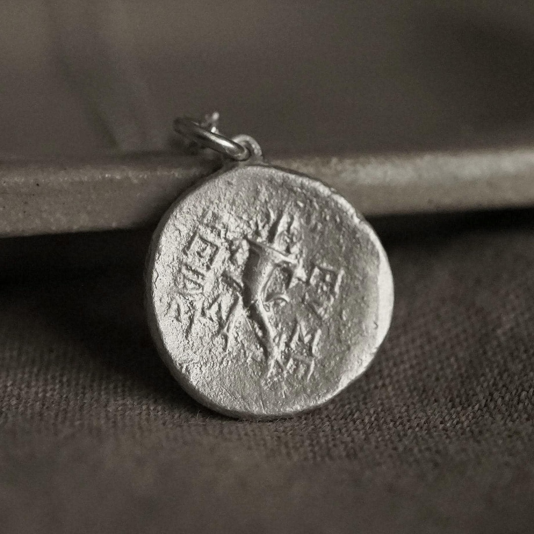Cornucopia Ancient Greek Coin Pendant: Sterling Silver Coin Talisman ...