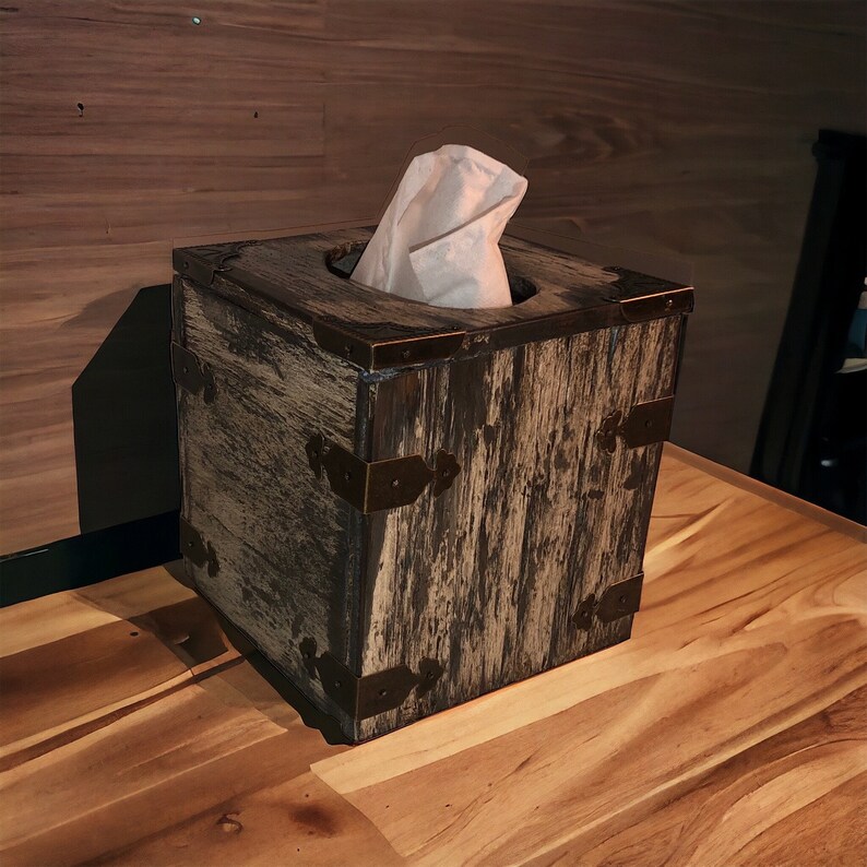 1 Modern Rustic Tissue Box Cover, Great Gift Idea, Farmhouse Style ...