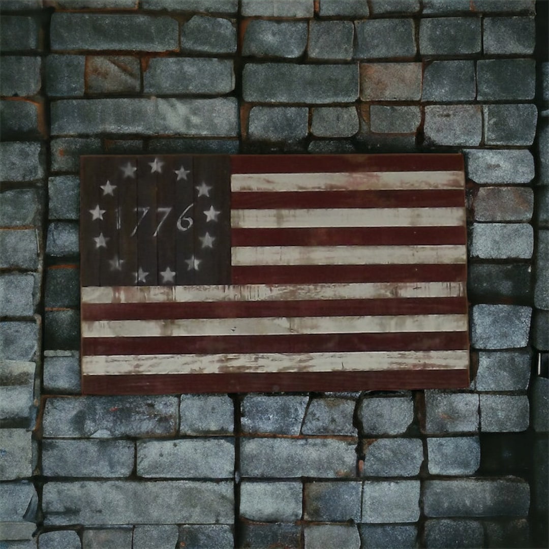 Rustic 1776 Flag Rustic Wood 1776 Flag Rustic Flag Gift Idea Military ...