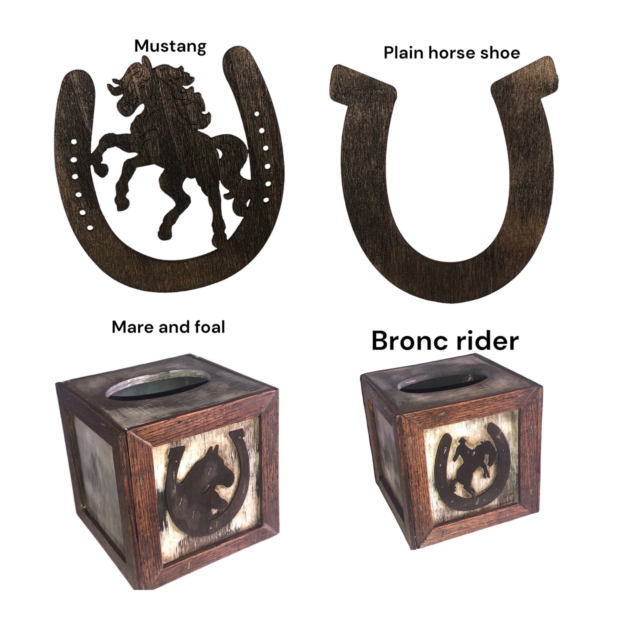 Rustic Wooden Tissue Box Cover Hand Crafted Western Style Modern Rustic ...