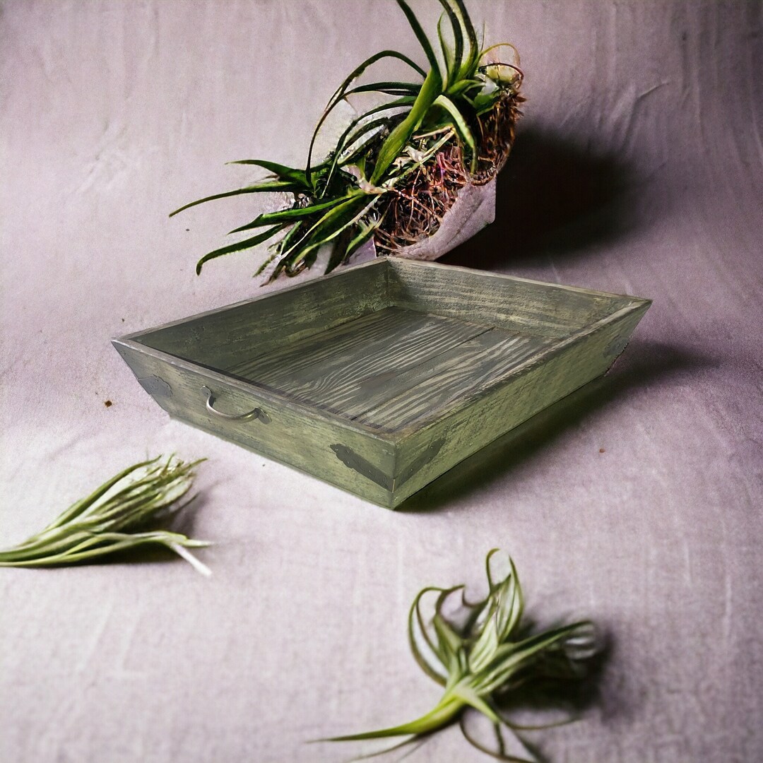 Farmhouse Tray, Farmhouse Platter, Modern Rustic Tray With Metal ...