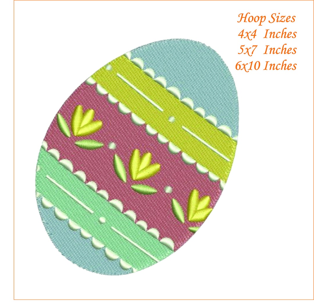 Easter Egg Embroidery Design, Egg Applique Embroidery File Machine ...