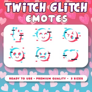 Glitch Emotes Theme Bundle Set 18 Sizes for Twitch in 6 Different ...