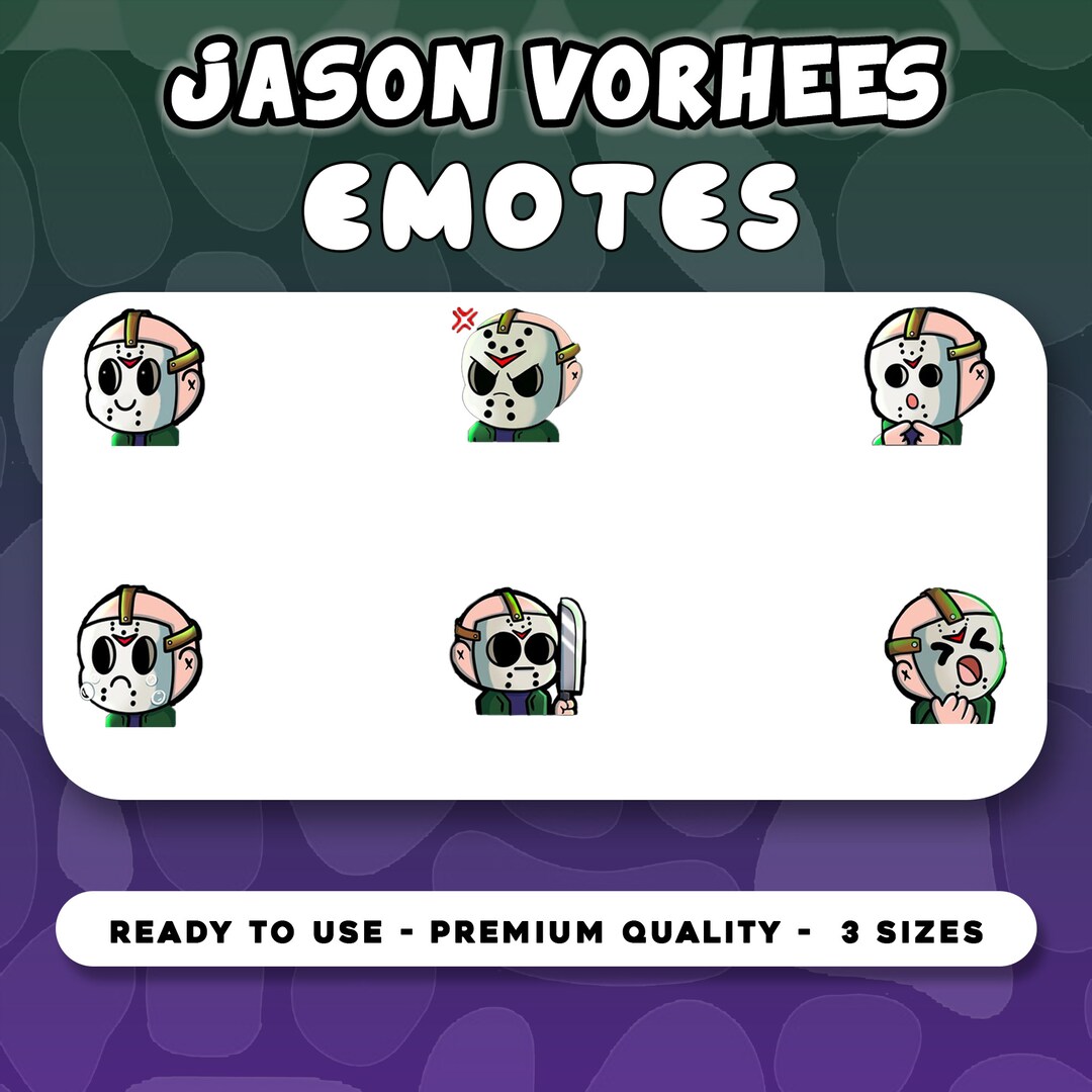 Jason Vorhees Emotes Theme Bundle Set 18 Sizes for Twitch in 6 ...