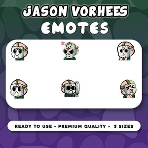 Jason Vorhees Emotes Theme Bundle Set 18 Sizes for Twitch in 6 ...