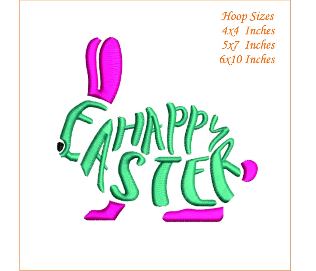 Bunny Embroidery Design, Bunny Applique Embroidery File- Machine ...