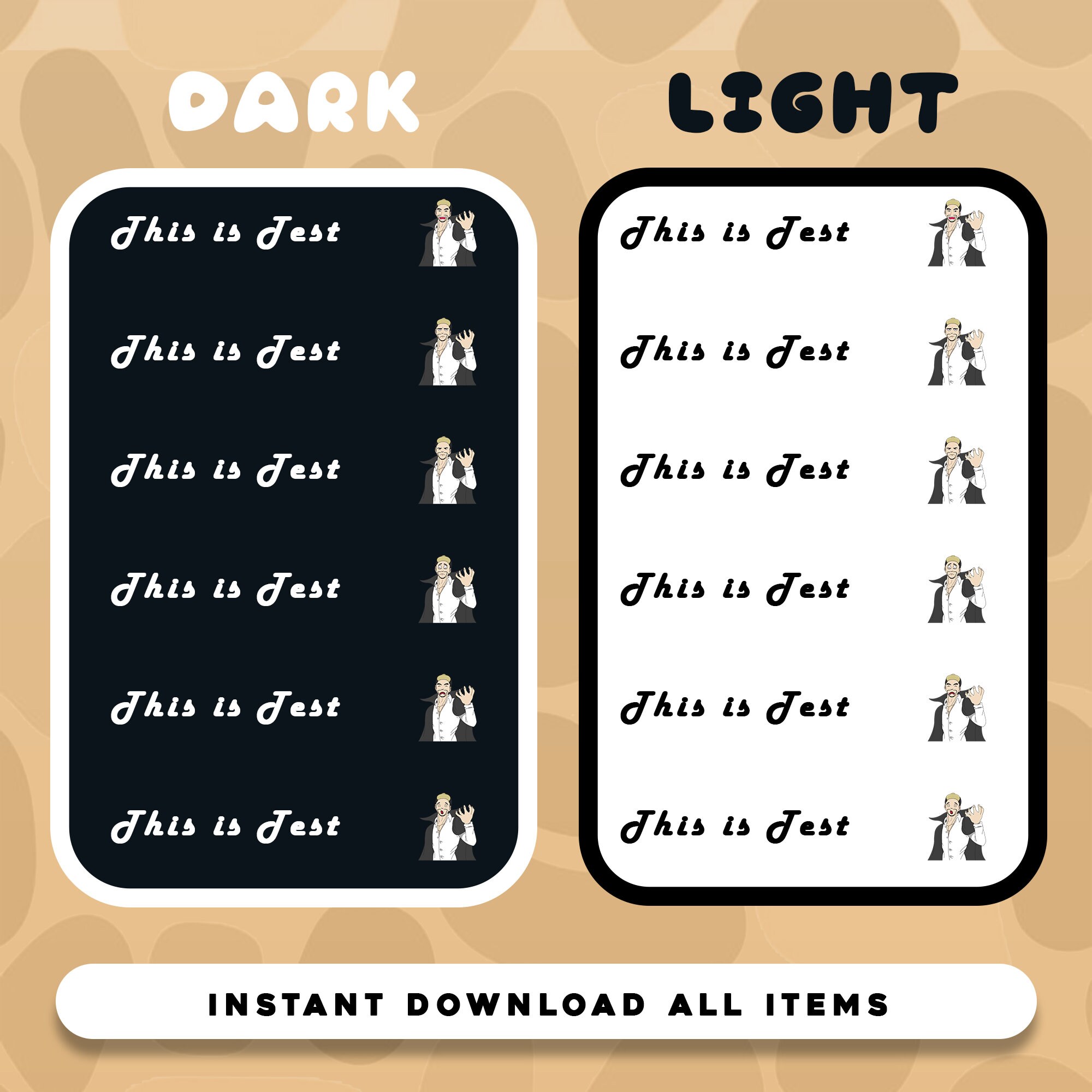 Man Emotes Theme Bundle Set 18 Sizes for Twitch in 6 Different ...