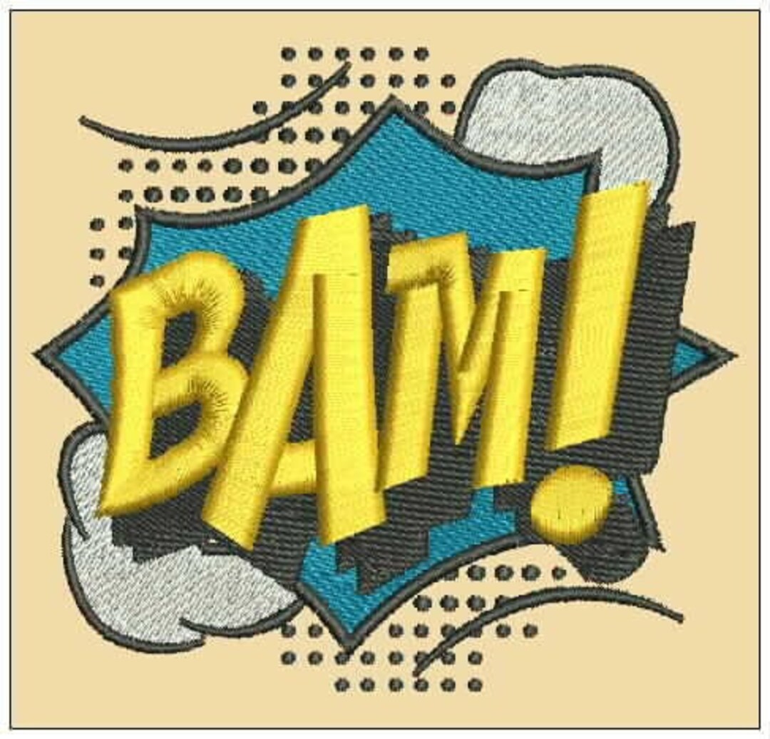 Bam Embroidery Design, Bam Applique Embroidery File Bam Machine ...