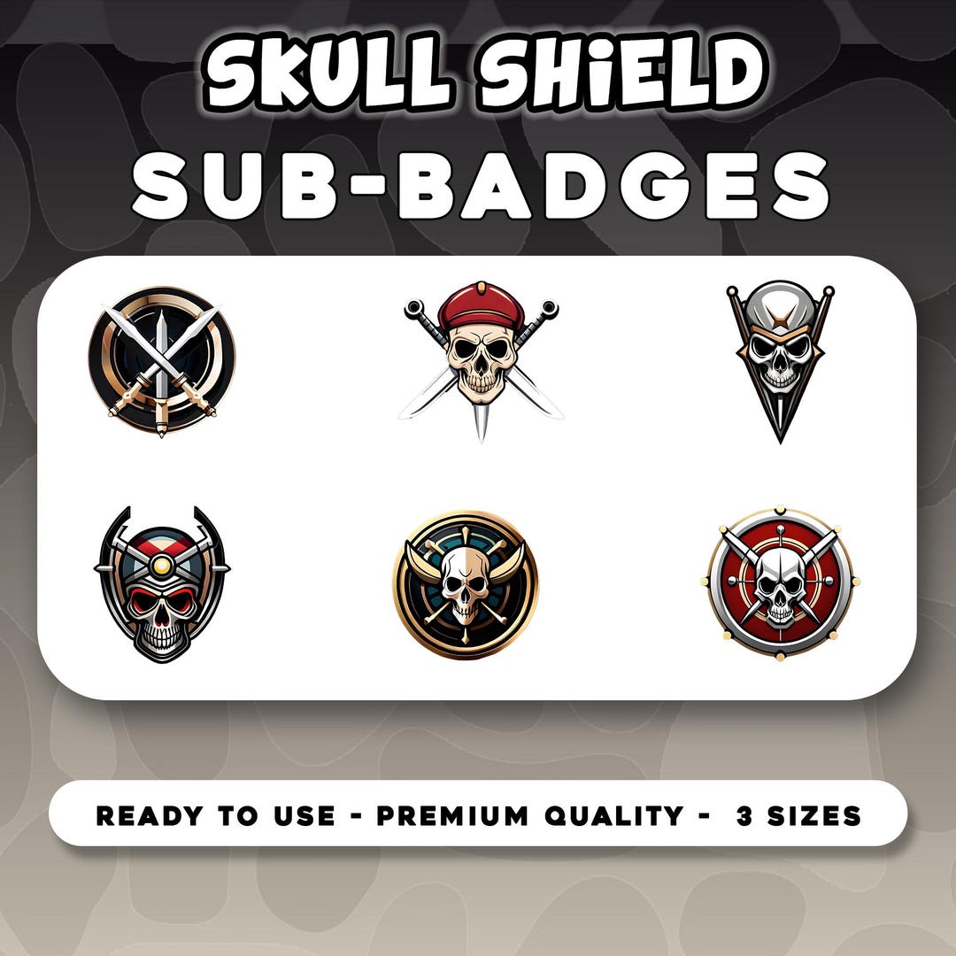 Skull Sub-badges for Twitch, Kick | Custom Skull Subscriber Badges ...