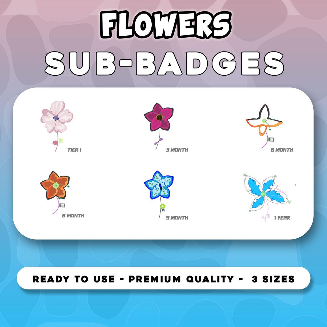Flower Sub-badges for Twitch & Kick | Streamer Badges | Custom Flower ...