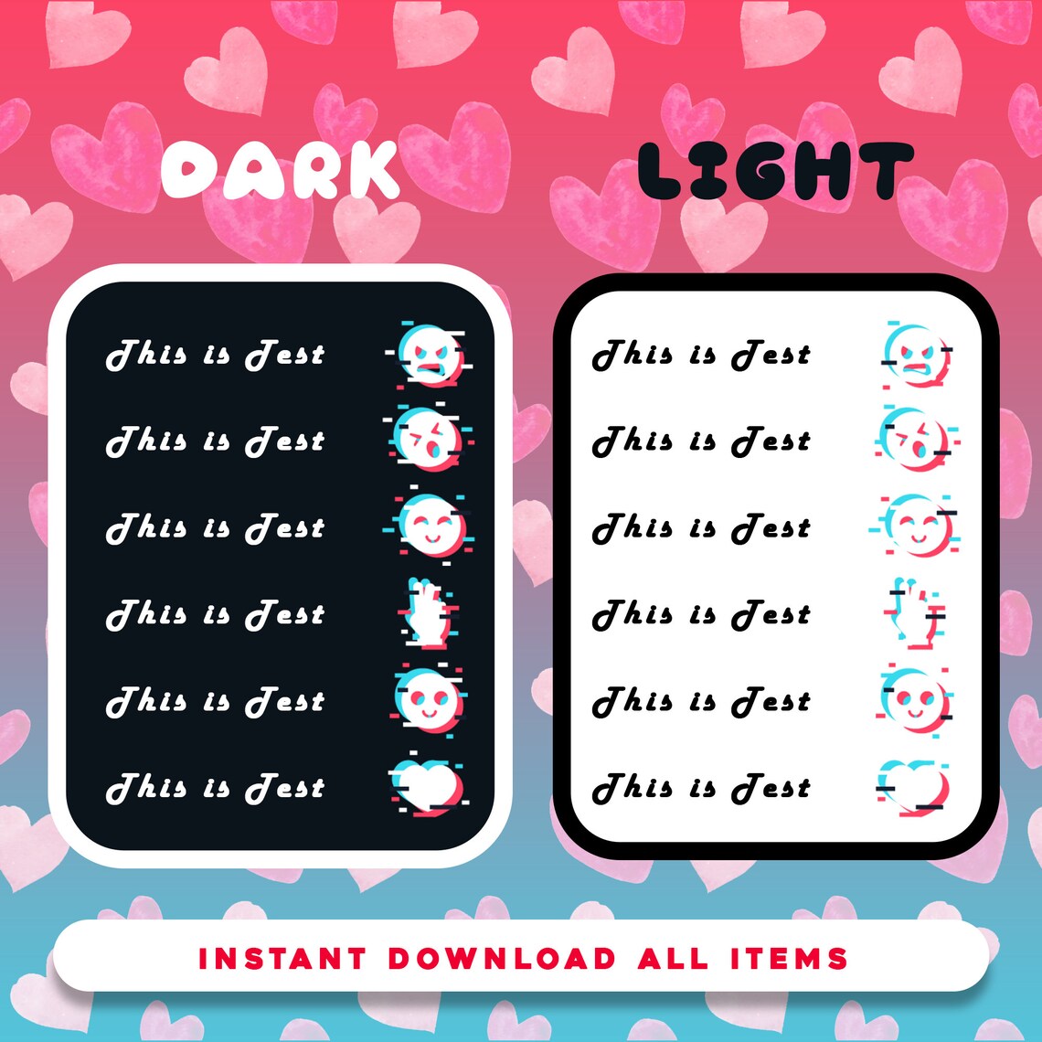 Glitch Emotes Theme Bundle Set 18 Sizes for Twitch in 6 Different ...