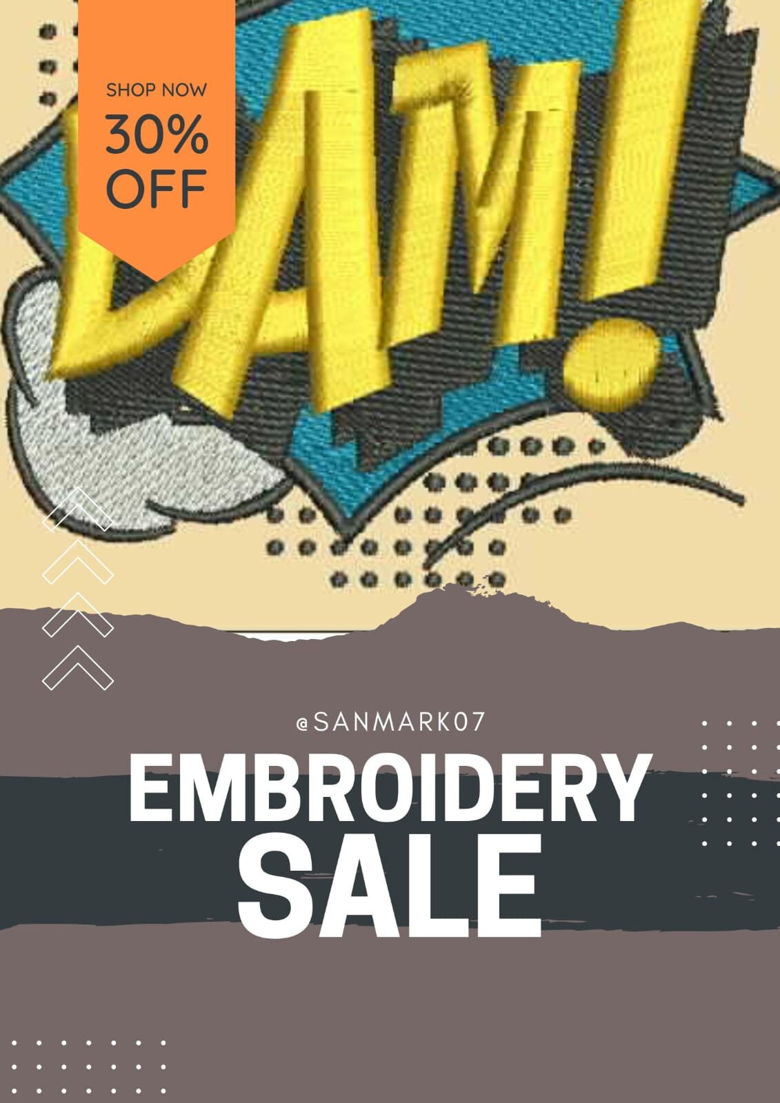 Bam Embroidery Design, Bam Applique Embroidery File- Bam Machine ...