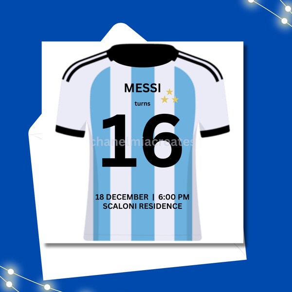 Birthday Invitation Template Messi - Etsy