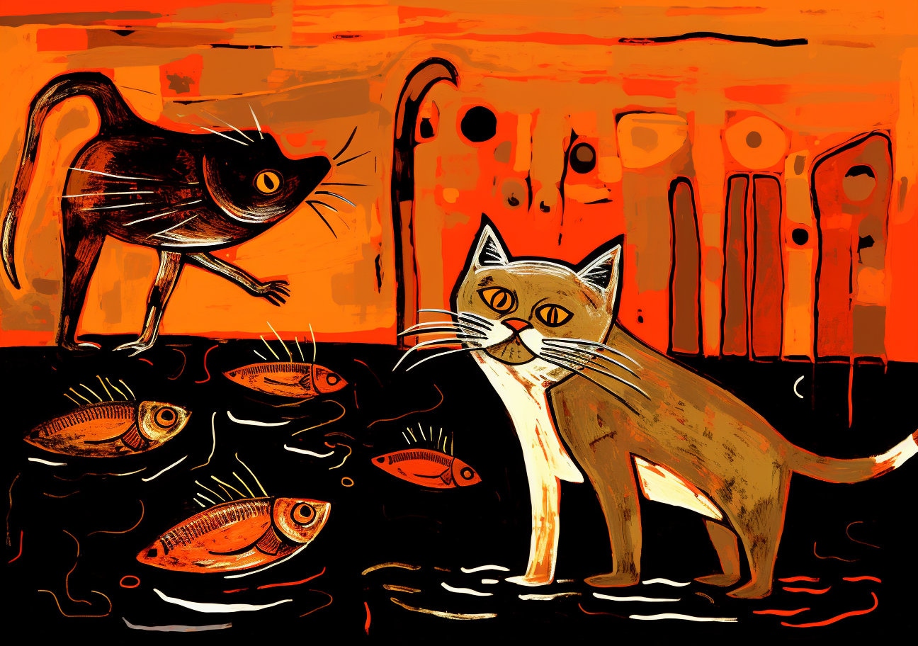 Cat Expressionism Digital Art Wall Print, Digital Prints, Printable Art ...