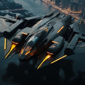 Futuristic Fighter Jet Cyberpunk Style 16:9 - Etsy