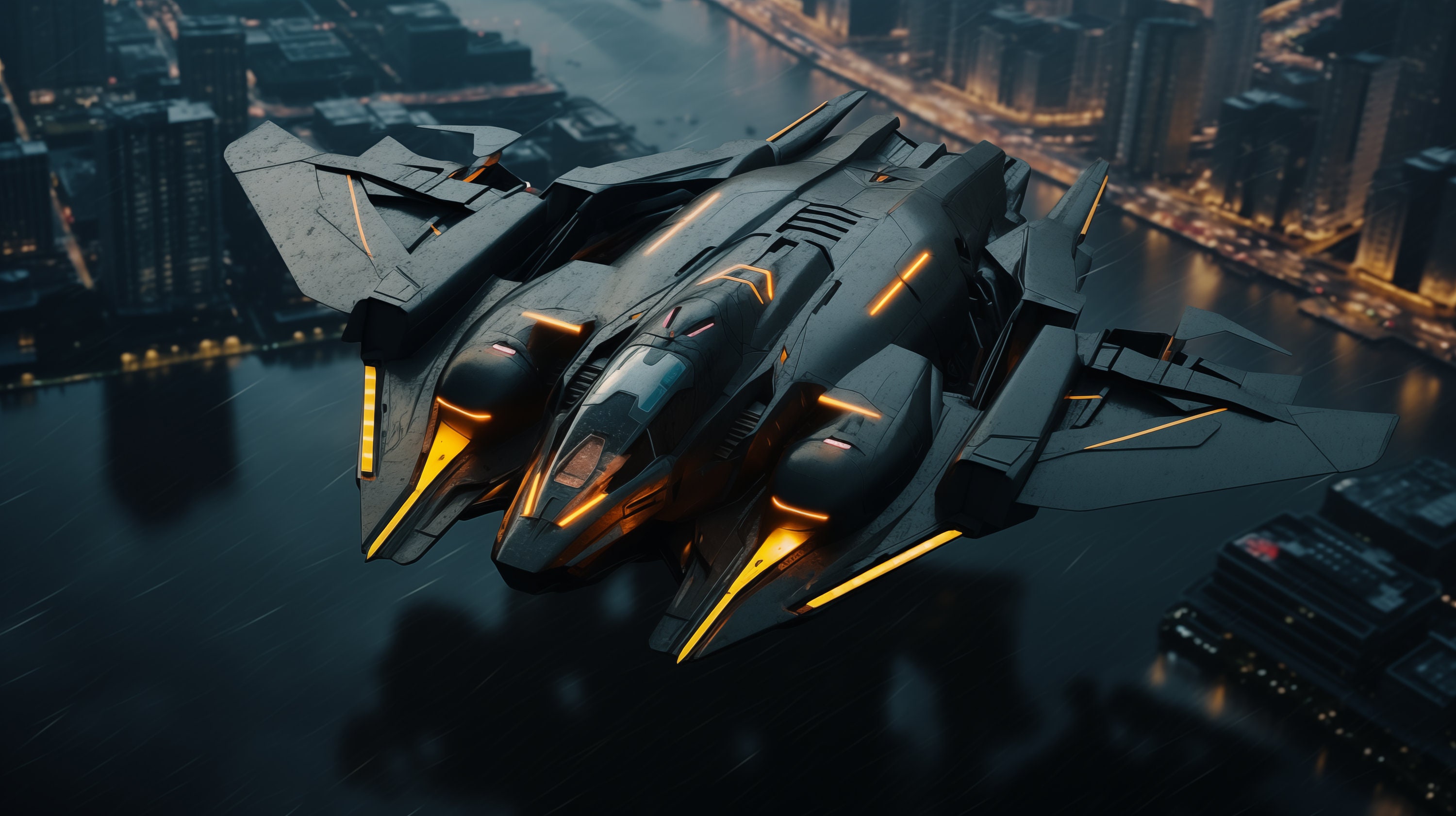 Futuristic Fighter Jet Cyberpunk Style 16:9 - Etsy