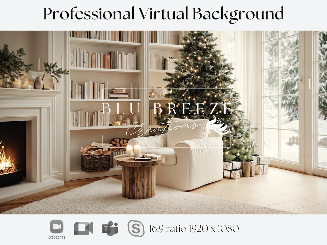 Christmas Tree Background for Video Calls Zoom Teams Webex Skype Google ...