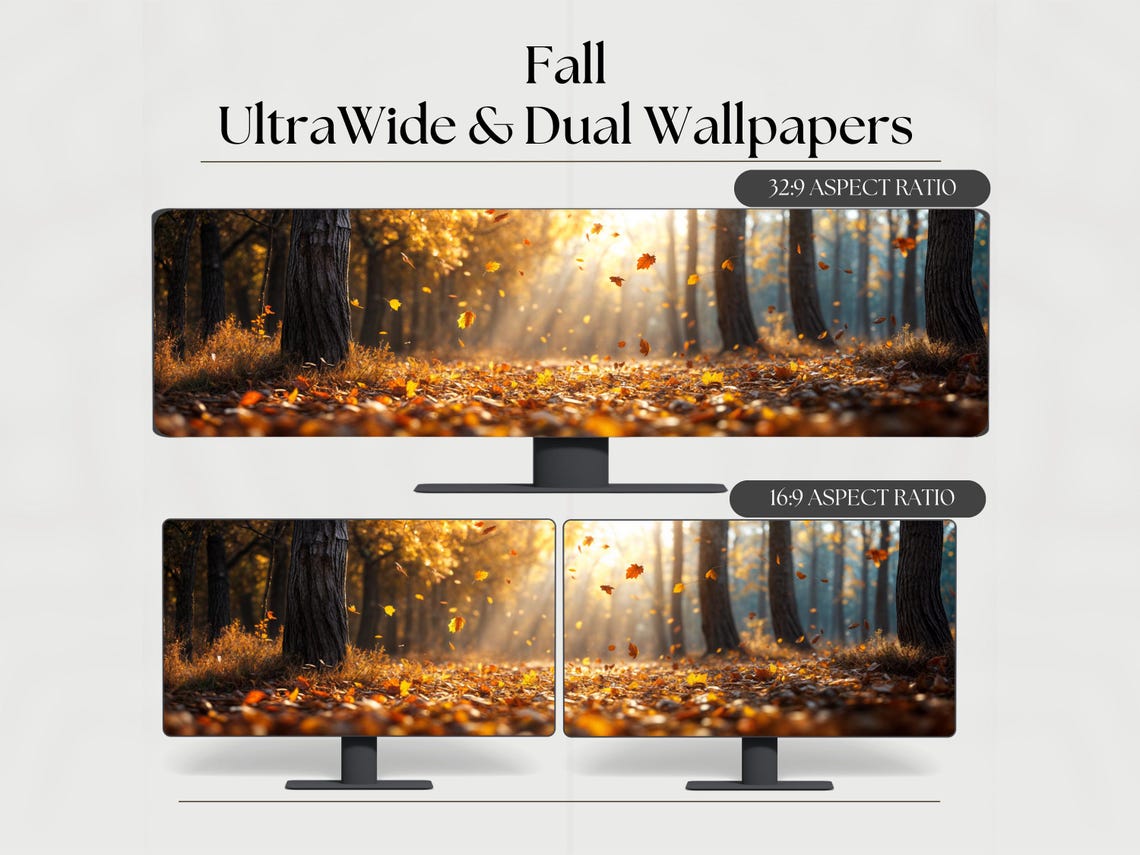 Cozy Fall Wallpaper for Ultrawide and Dual Monitors | High-resolution ...