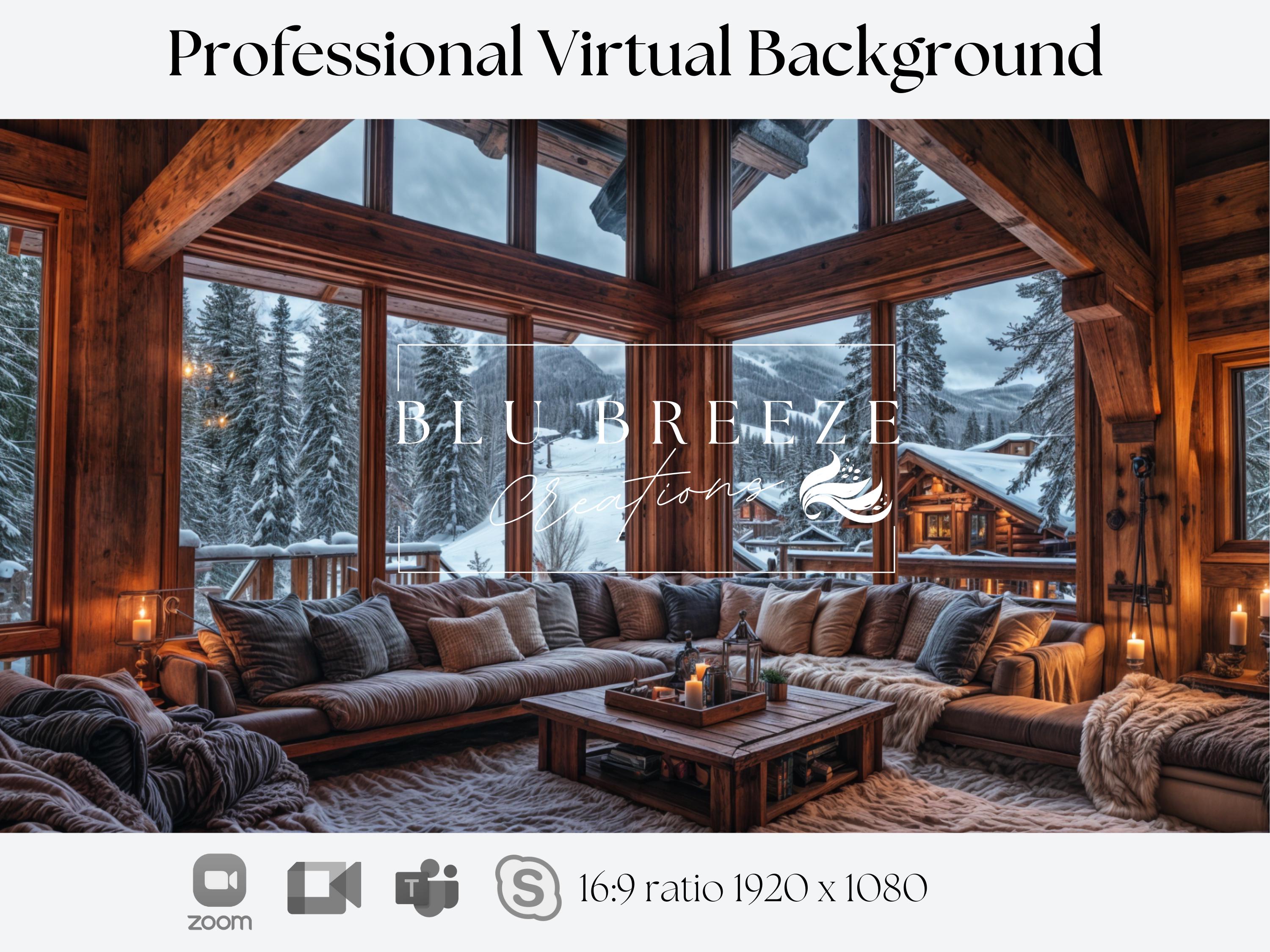 Winter Cabin Zoom Background Home Office | Teams Webex Skype Google ...