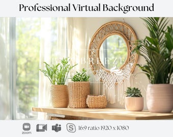 Boho Virtual Background | Compatible With Zoom, Teams, Webex, Skype ...