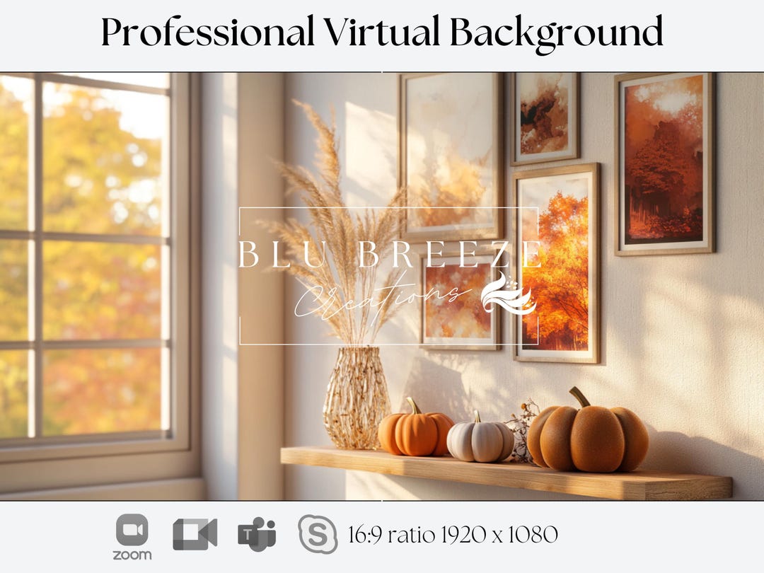 Fall Virtual Background Compatible With Zoom, Teams, Facebook, Webex ...