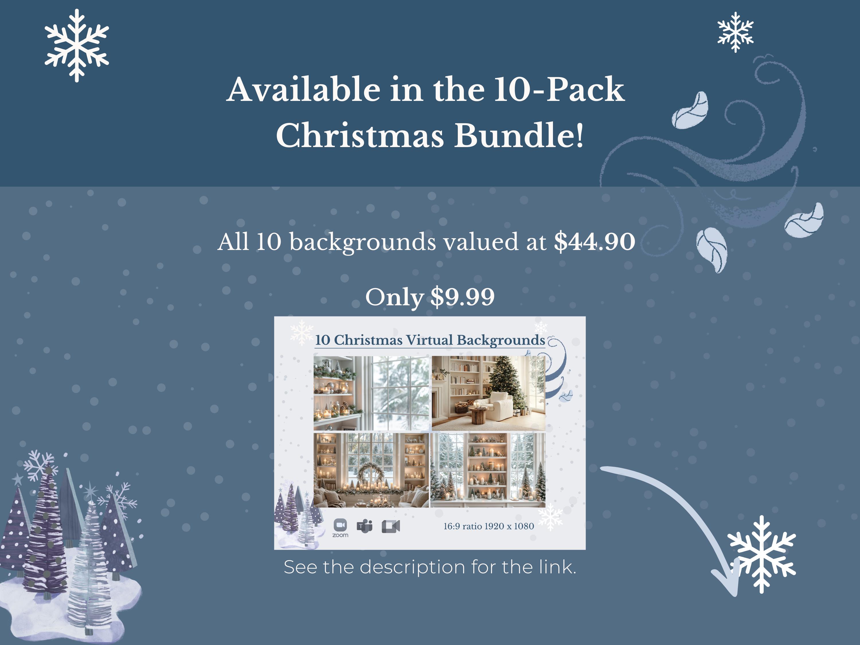 Candlelit Winter Virtual Background for Zoom Teams Webex Skype Google ...
