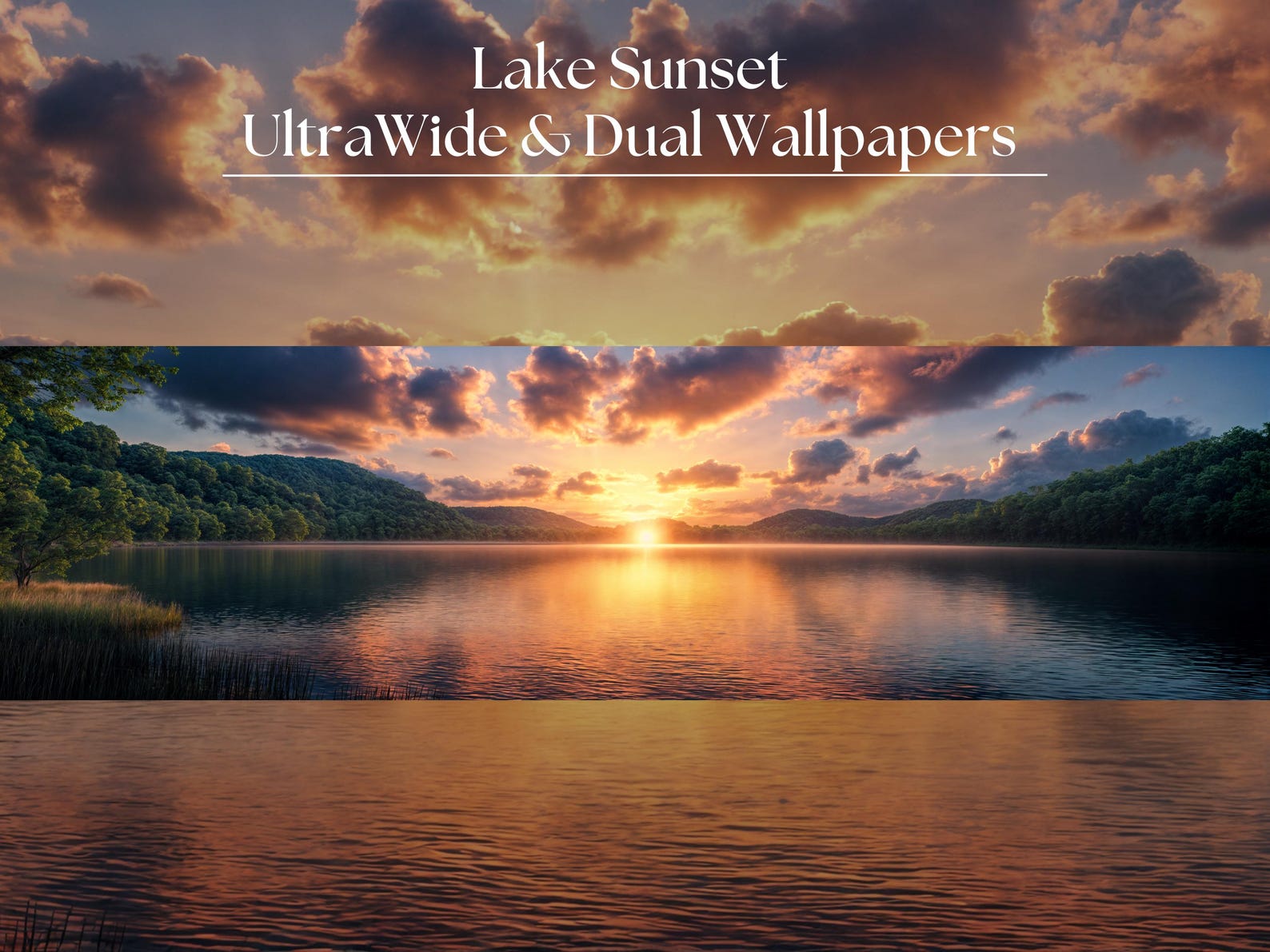 Lake Horizon Ultrawide and Dual Monitor Wallpaper High-resolution ...