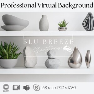Minimalist White Zoom Virtual Background - Customizable for Video Calls ...