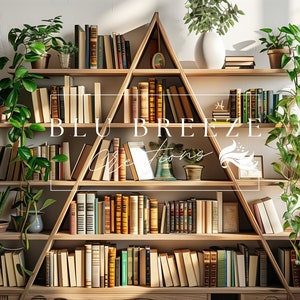 Virtual Bookshelf Background Natural Light Zoom, Teams, Skype Video ...