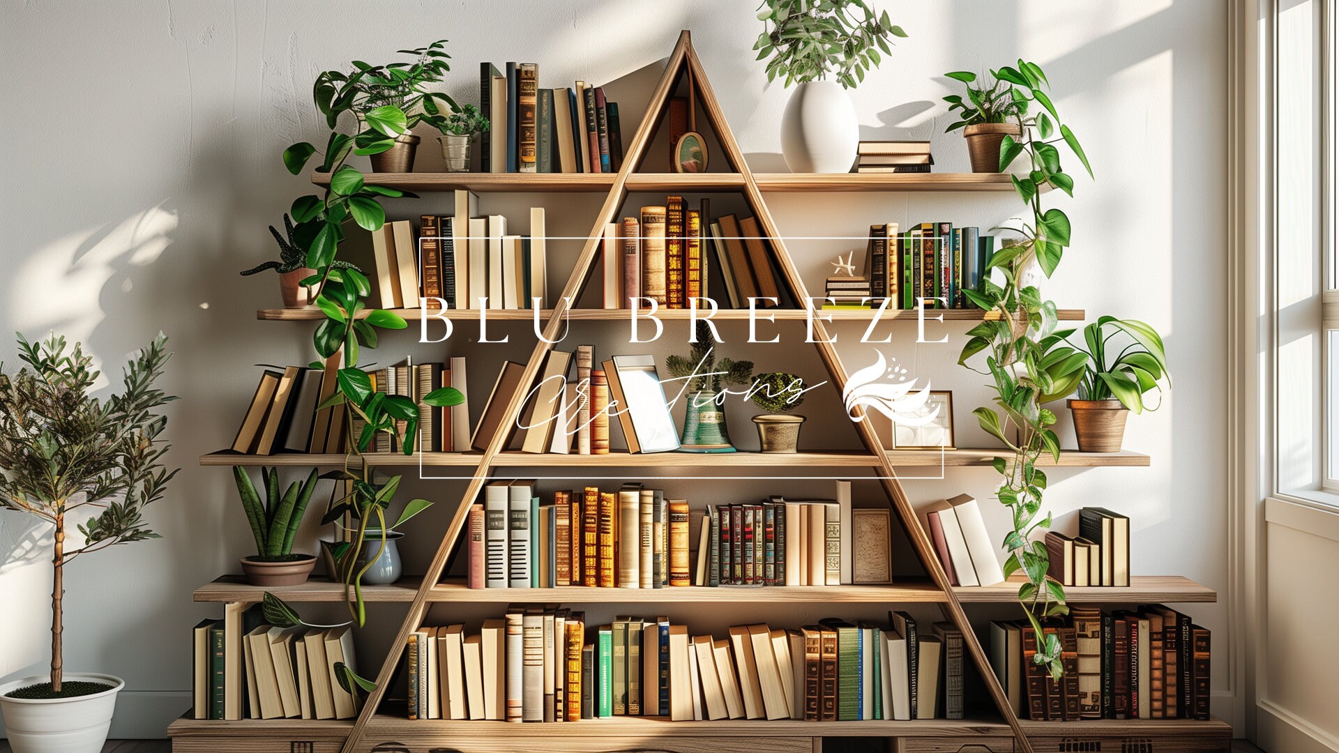 Virtual Bookshelf Background Natural Light Zoom, Teams, Skype Video ...