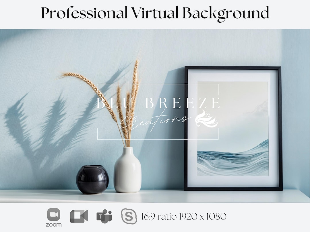 Simple Blue Wall Background | Zoom Teams Webex Skype Google Meet ...