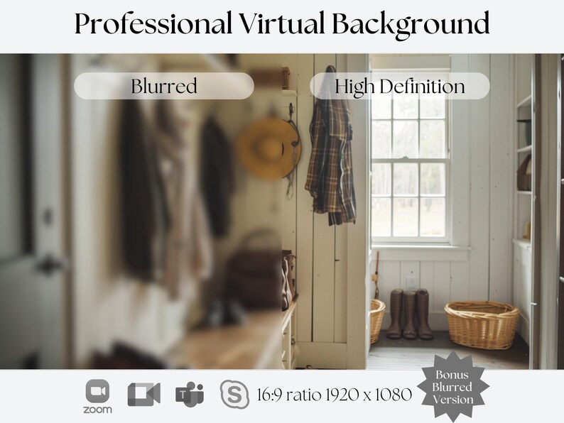 Farmhouse Virtual Background for Video Calls - Zoom Teams Facebook ...