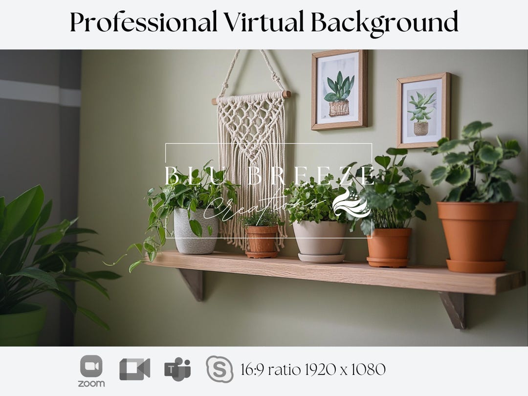 Boho Virtual Background | Compatible With Zoom, Teams, Webex, Skype ...