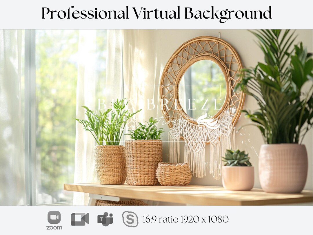Boho Virtual Background Compatible With Zoom, Teams, Webex, Skype ...