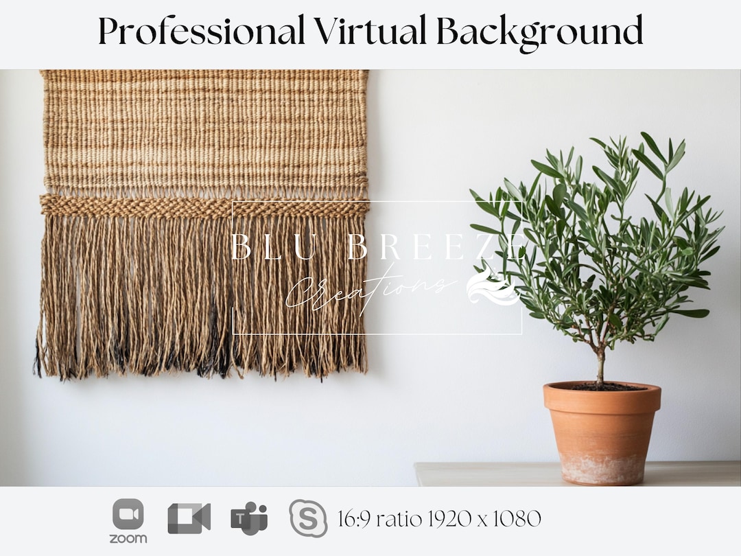 Boho Virtual Background Compatible With Zoom, Teams, Facebook, Webex ...