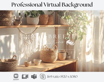 Boho Virtual Background | Compatible With Zoom, Teams, Webex, Skype ...