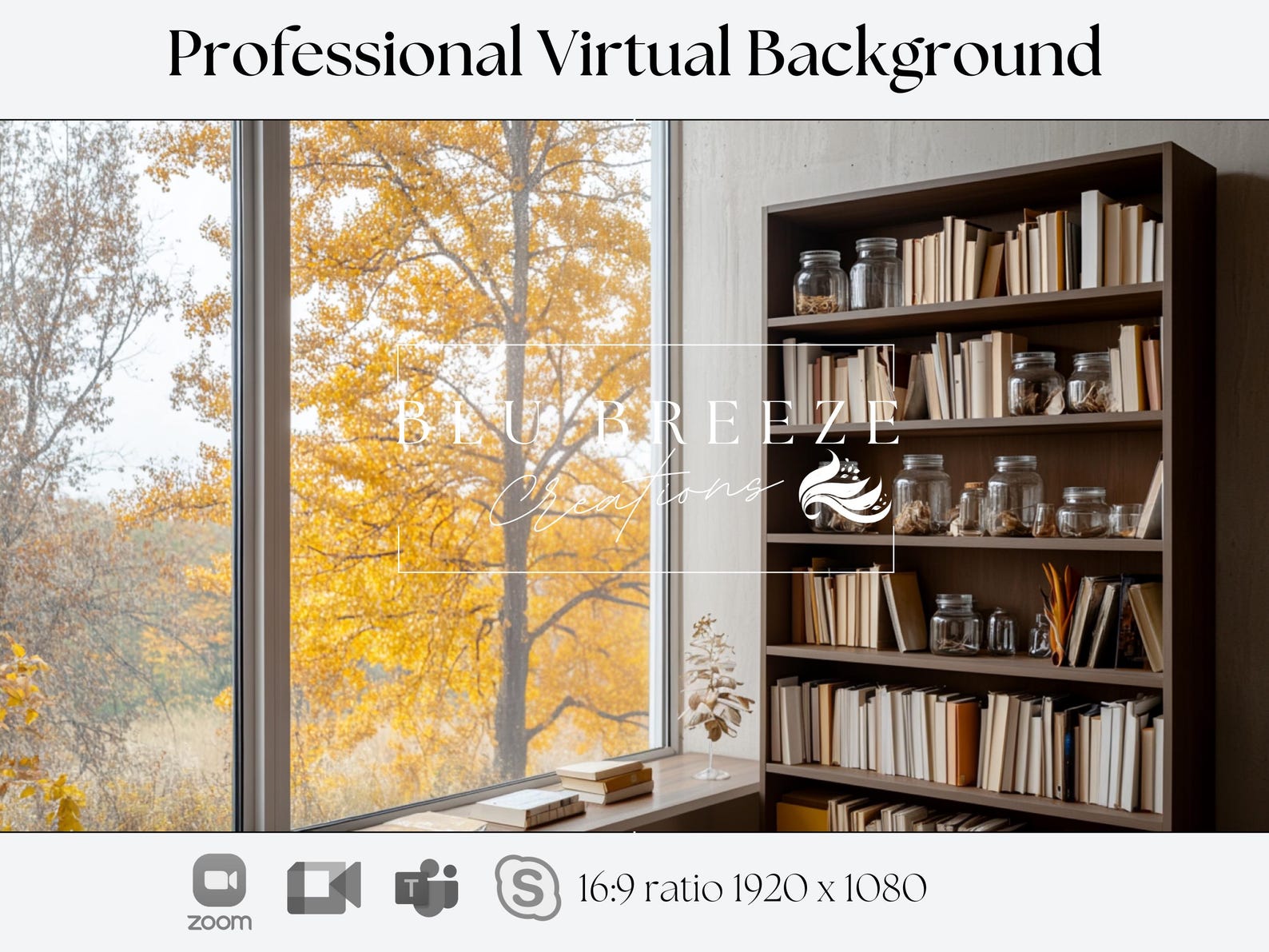 Fall Virtual Background Compatible With Zoom, Teams, Facebook, Webex ...