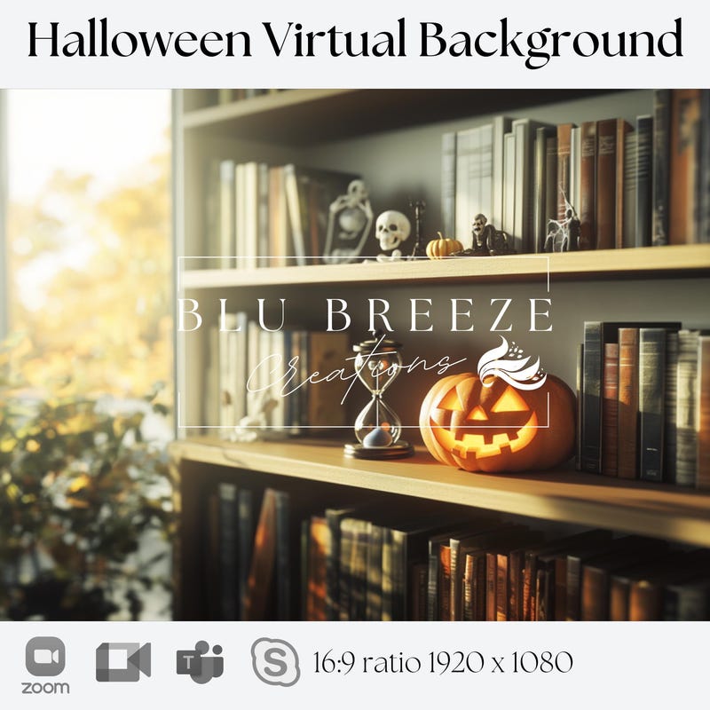 Halloween Virtual Background for Teams - Etsy