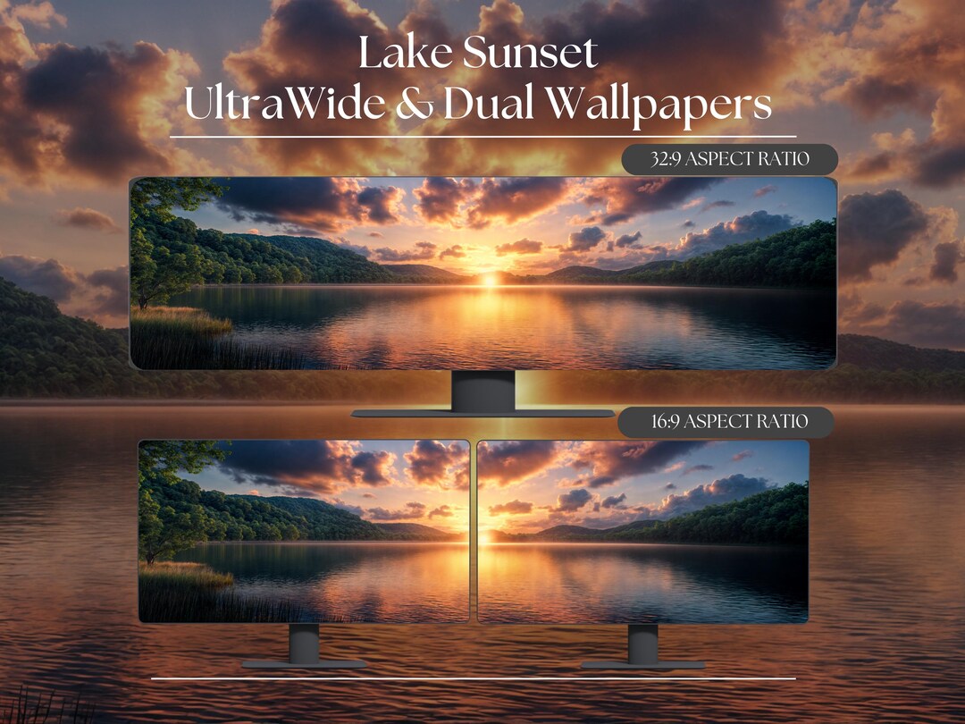 Lake Horizon Ultrawide and Dual Monitor Wallpaper High-resolution ...