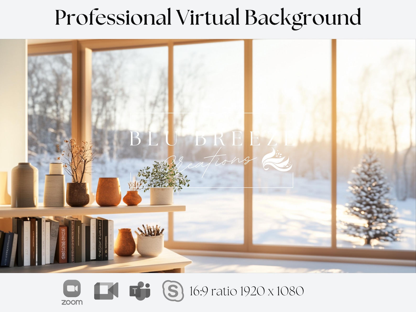 Winter Virtual Background Compatible With Zoom, Teams, Webex, Skype ...
