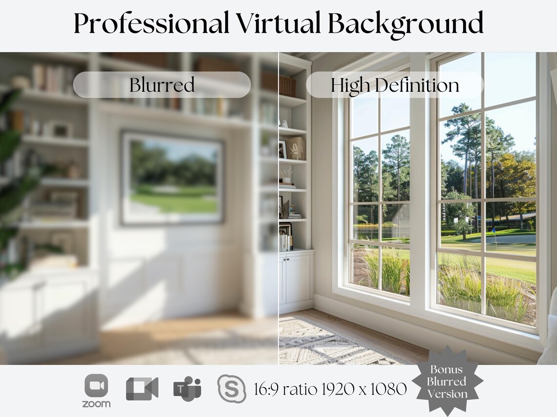Golf Course Office Background Compatible With Zoom, Teams, Webex, Skype ...