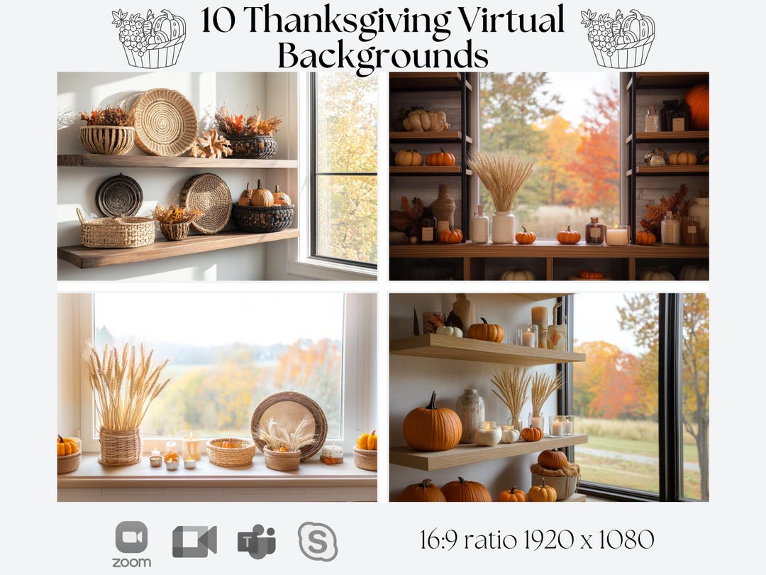 10 Thanksgiving Virtual Backgrounds Compatible With Zoom, Teams, Webex ...
