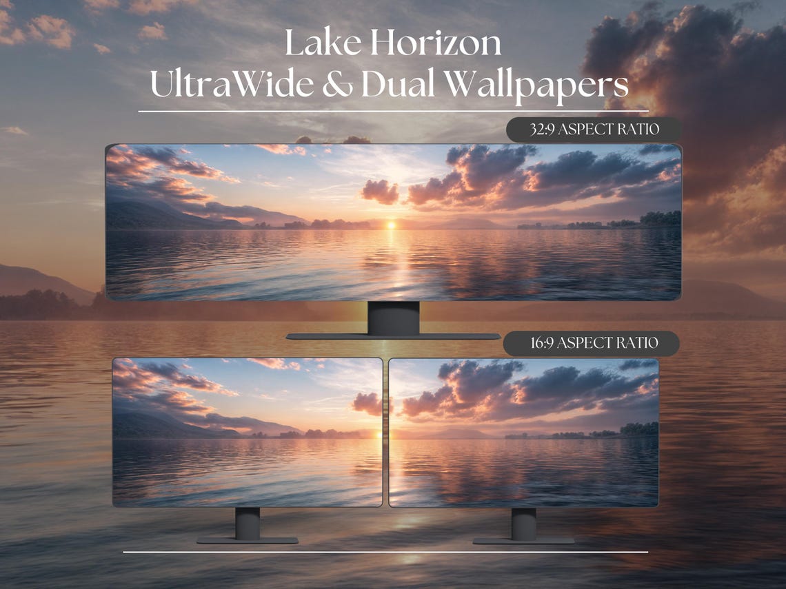 Lake Horizon Ultrawide and Dual Monitor Wallpaper High-resolution ...