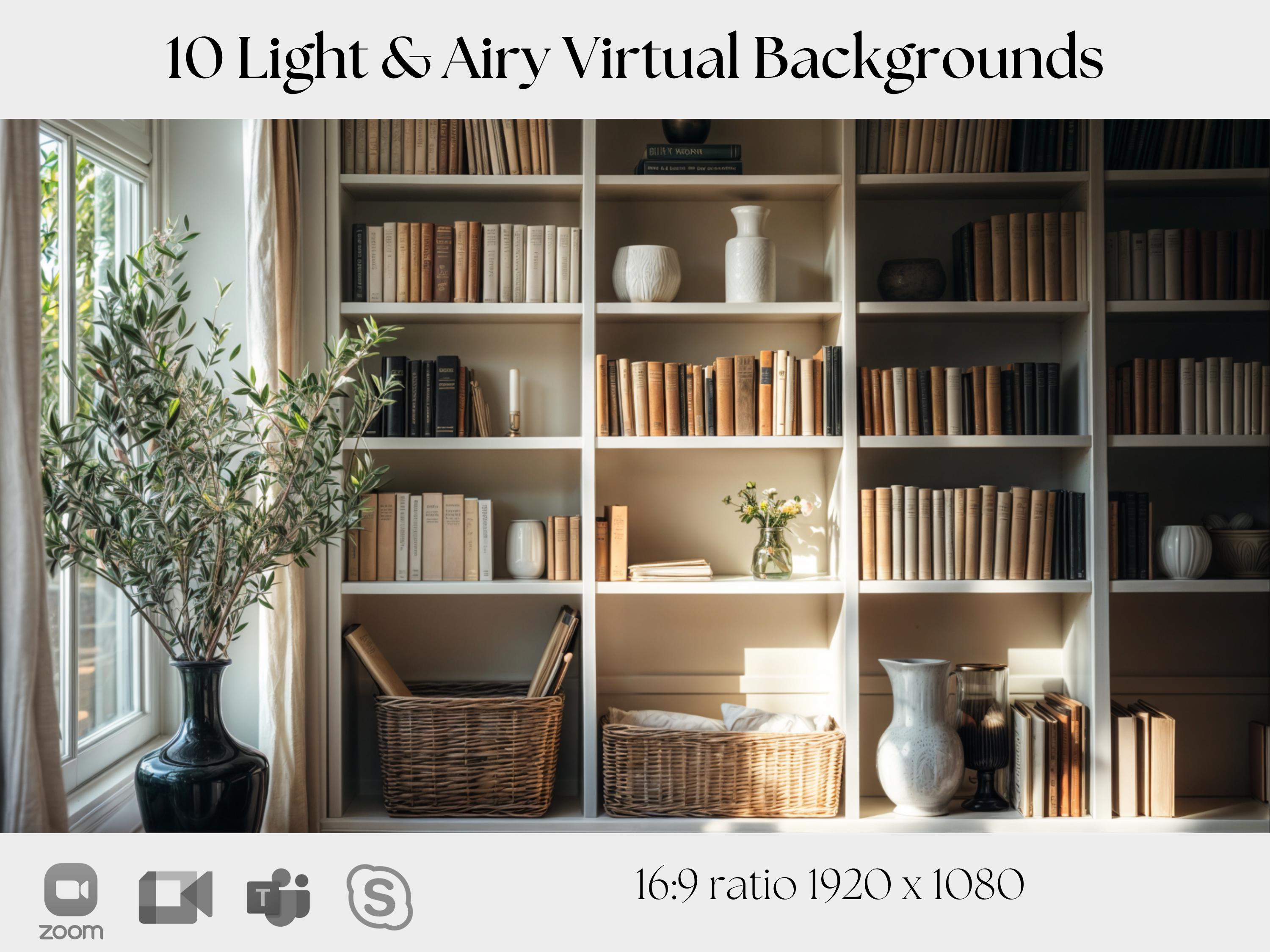 10 Light & Airy Zoom Backgrounds for Virtual Meetings | Bookshelf ...